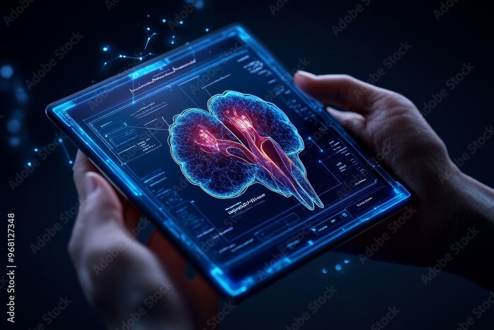 Lupus Digital Health and AI Diagnosis depicted in a futuristic ...