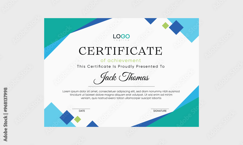 colorful abstract certificate design. abstract certificate vector art ...