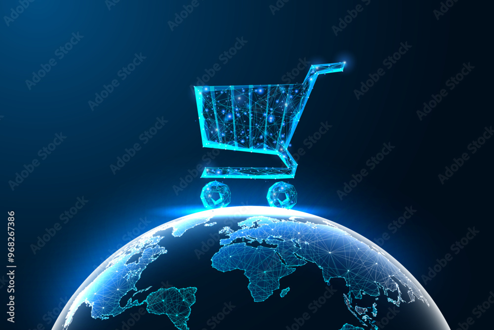 Global market, worldwide commerce, e-commerce, international trade ... Global market, worldwide commerce, e-commerce, international trade ...