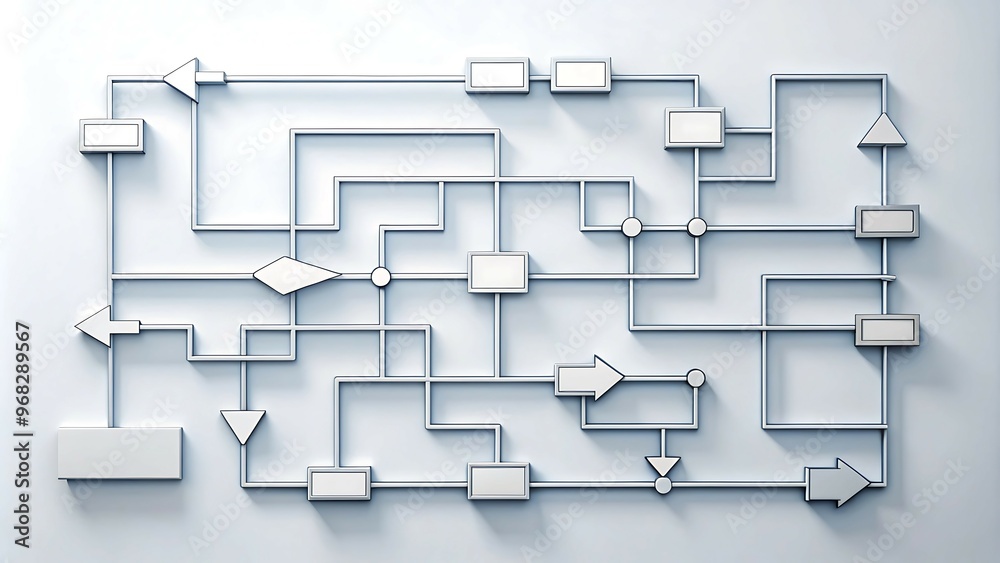 a flowchart with various paths and decision points, one leading to a ...