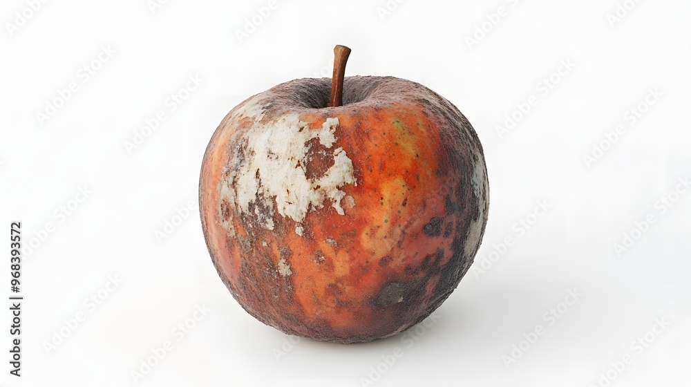 1. **A 3D render of a rotting apple, with brown spots and wrinkled skin ...