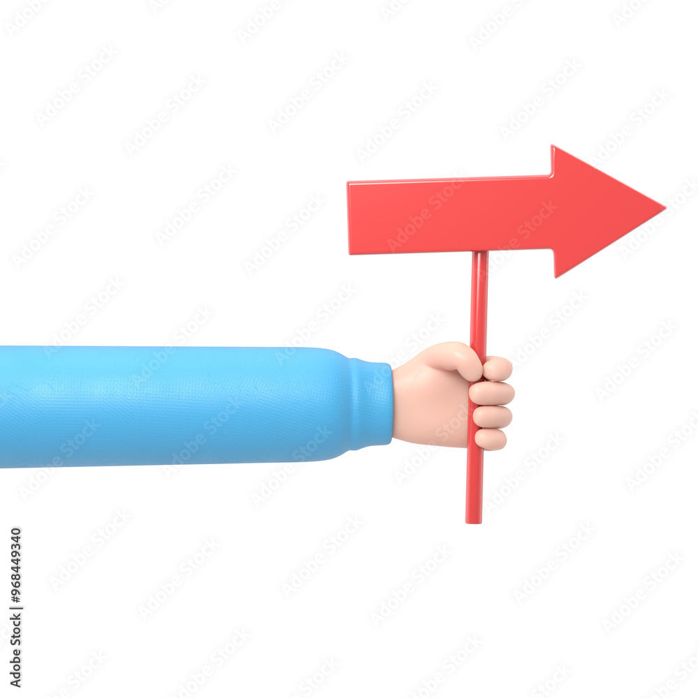 Transparent Backgrounds Mock-up.Pointer arrow in a cartoon hand on ...