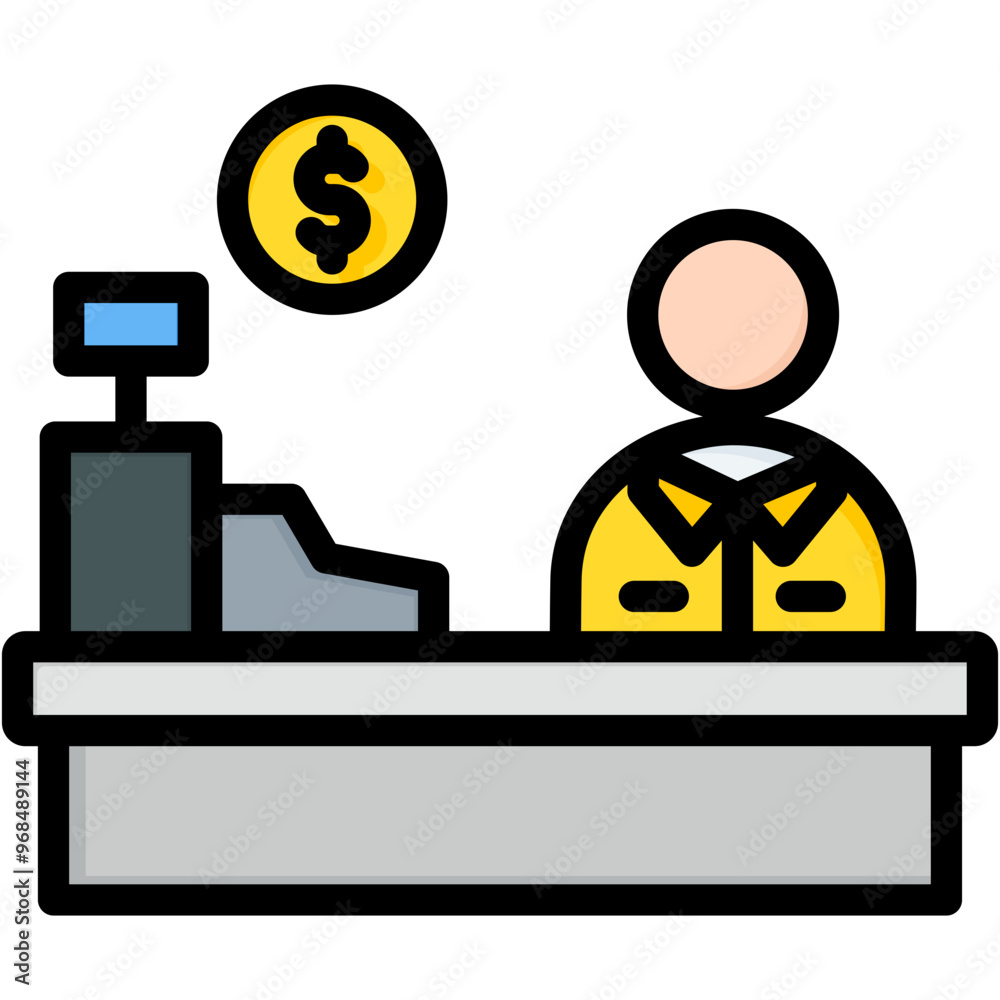 Cashier Icon Stock Vector | Adobe Stock