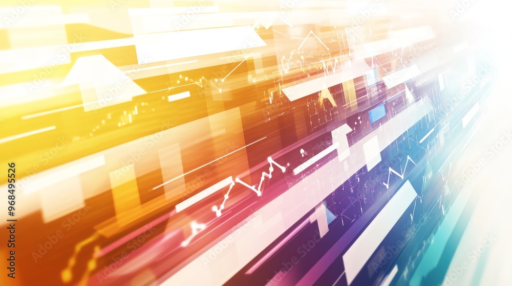 Future-oriented Business Growth Concept with Ascending Arrows and Data ...