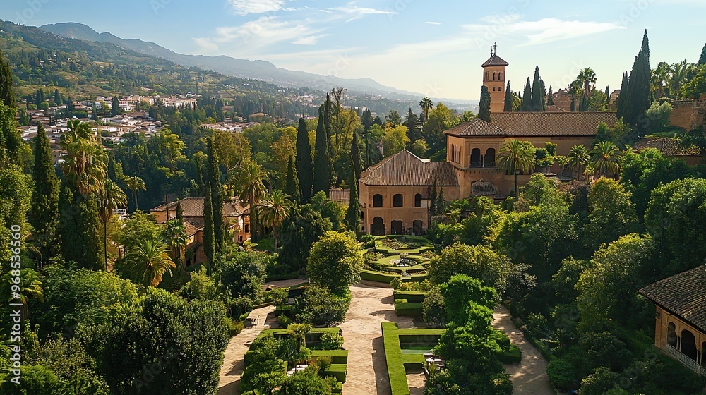 21. View from above of the Alhambra in Spain, with its Moorish ...