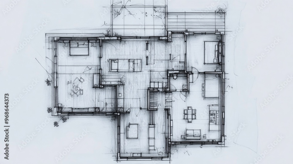 Collection of 2D floor plan blueprints Stock Illustration | Adobe Stock