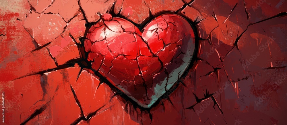 Broken heart symbolizing emotional pain and sorrow depicting the feelings of heartbreak and loss ...