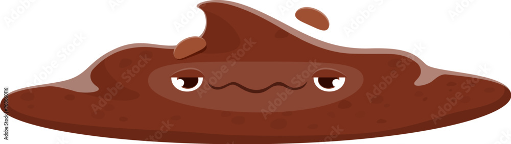 Cartoon poop emoji. Funny poo excrement character. Isolated vector sad ...