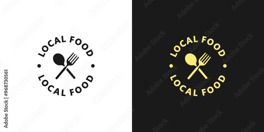 Local food sign. Local food logo, icon, label, sticker or package stamp ...