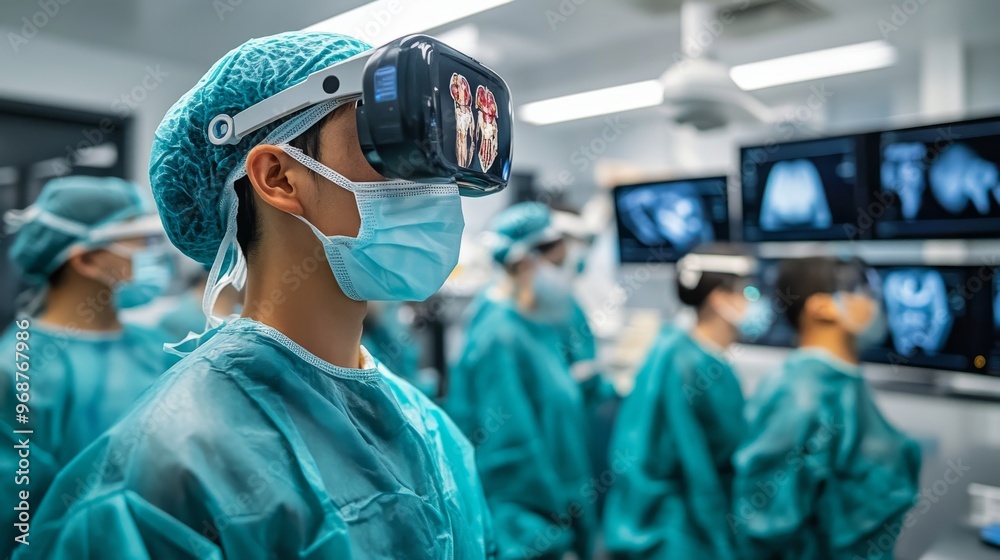 Stock-Illustration AI-powered holographic medical training simulations ...