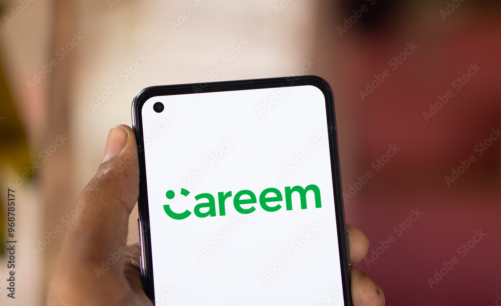 Dhaka, Bangladesh- 11 Sep2024: Careem logo is displayed on smartphone ...