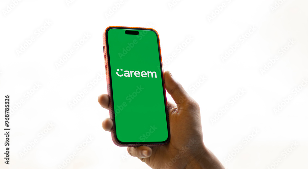 Dhaka, Bangladesh- 11 Sep2024: Careem logo is displayed on smartphone ...