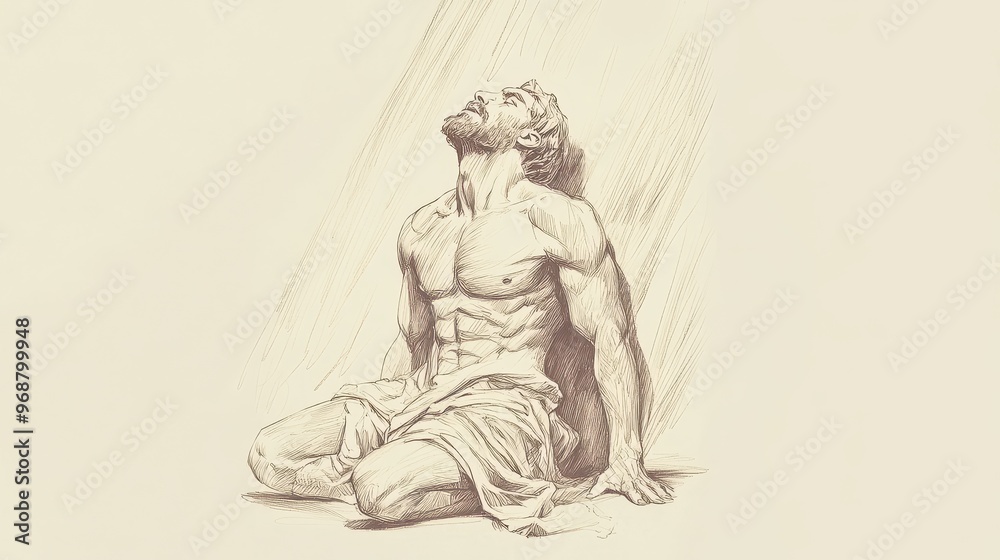 Samson and Delilah, Samson Praying to Lord for Strength One Last Time ...