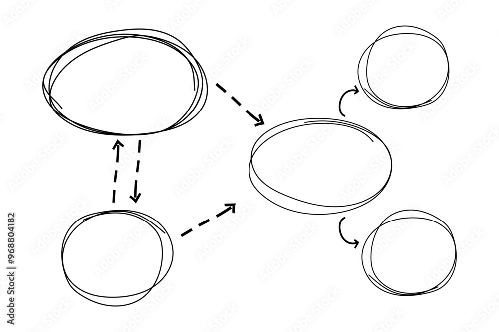 Mind map infographic diagram doodle line free hand drawing. Idea scheme ...