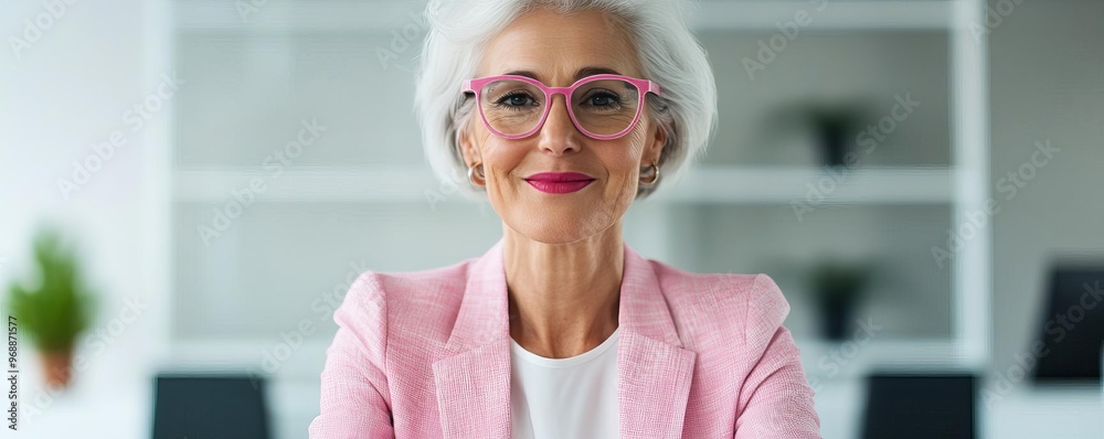Elderly woman strategizing a corporate pivot, adaptive and innovative ...