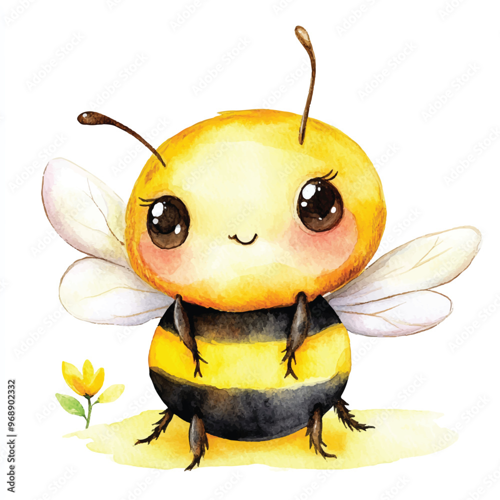 bee watercolor clipart illustration isolated Stock Vector | Adobe Stock