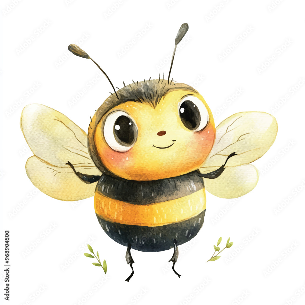 bee watercolor clipart illustration isolated Stock Vector | Adobe Stock