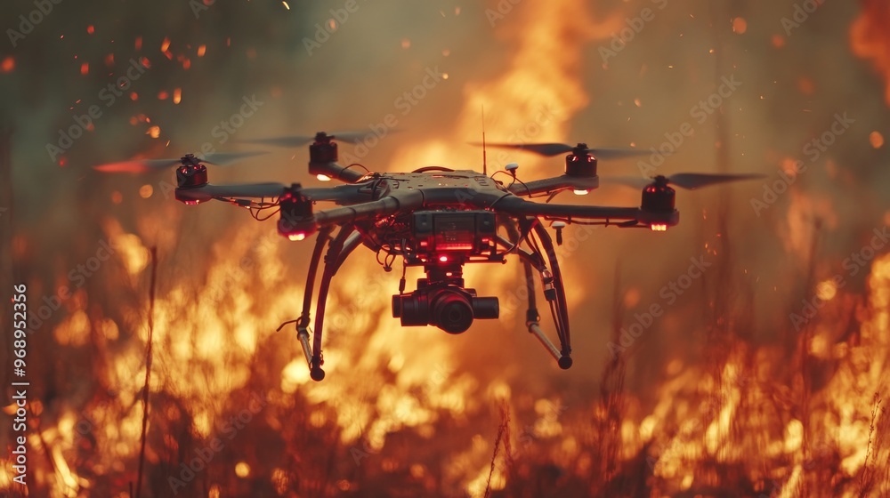 Autonomous AI-driven fire-fighting drones: Drones detecting and ...