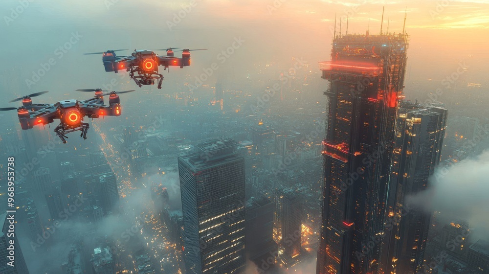 Autonomous AI-driven fire suppression systems in futuristic skyscrapers ...
