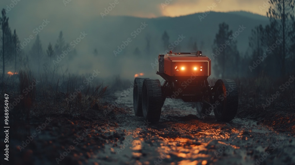Autonomous AI-driven firefighting robots navigating dangerous terrain ...