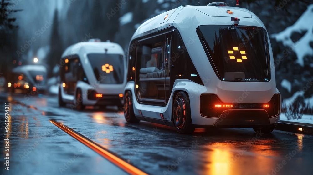 Futuristic AI-powered autonomous ambulances equipped with real-time ...
