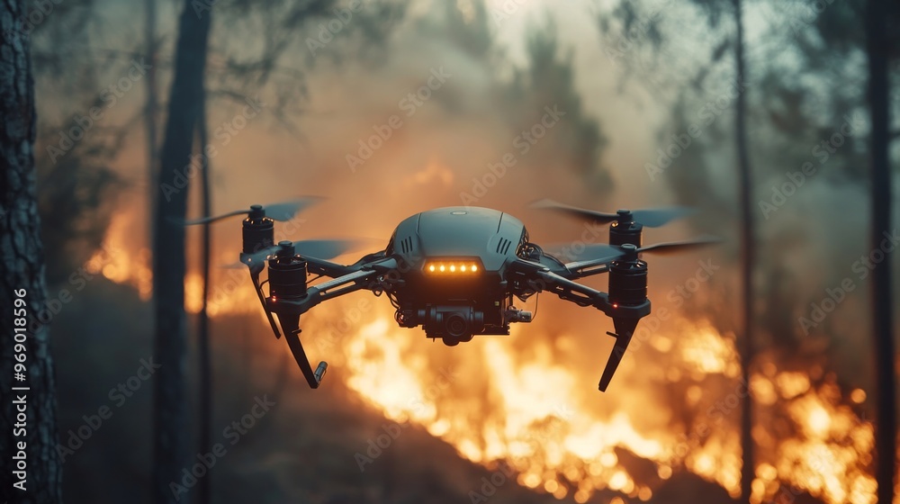 Autonomous AI-guided firefighting drones combating wildfires with ...