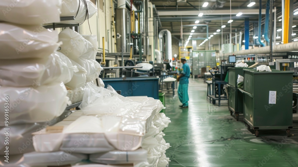 Sustainable biodegradable plastics production plant using bacteria 스톡 ...