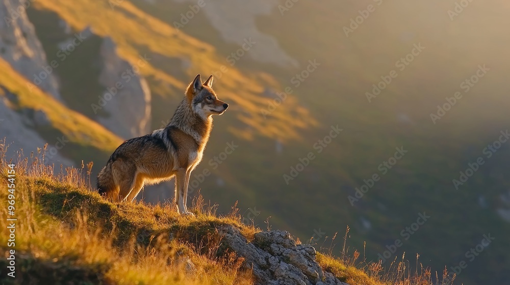 Wild Italian wolf also called Apennine wolf Canis lupus italicus ...