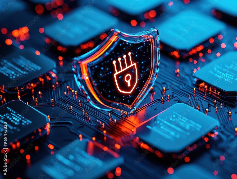 Stock-Illustration „Cybersecurity firewall visualized as layers of ...