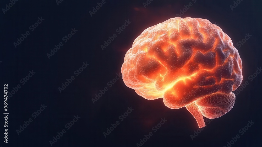 Advanced AI firewall visualized as a glowing digital brain protecting ...