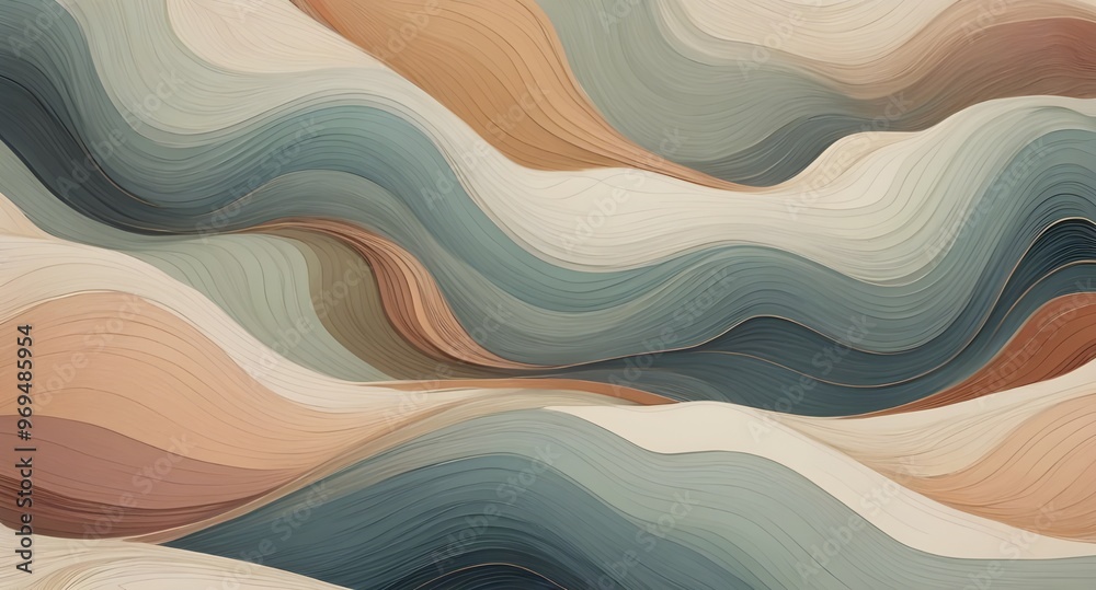 " Abstract Topography with Wavy Lines background Mimics Topographical ...