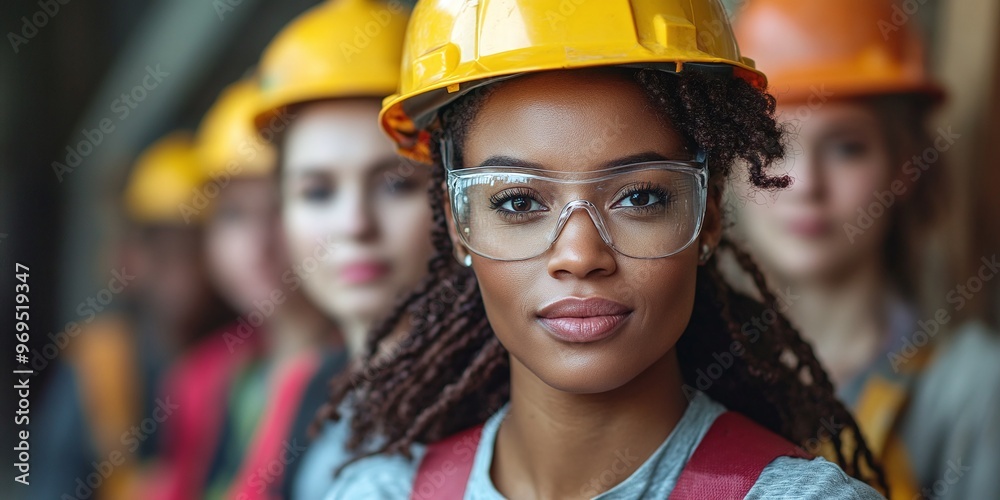 inclusive professional portrait of female construction workers ...