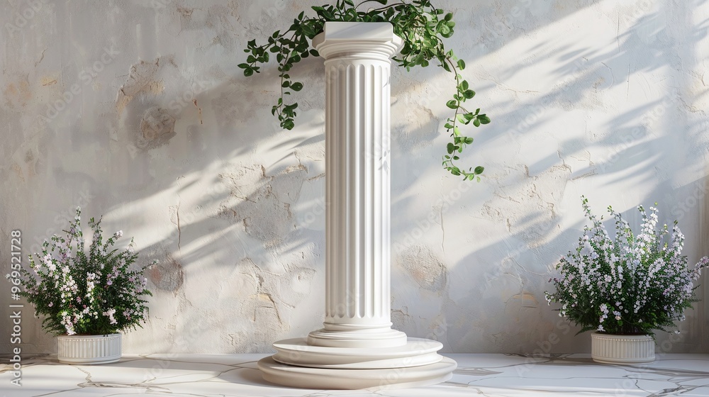 roman style podium with greek pillars in 3d render perfect for luxury ...