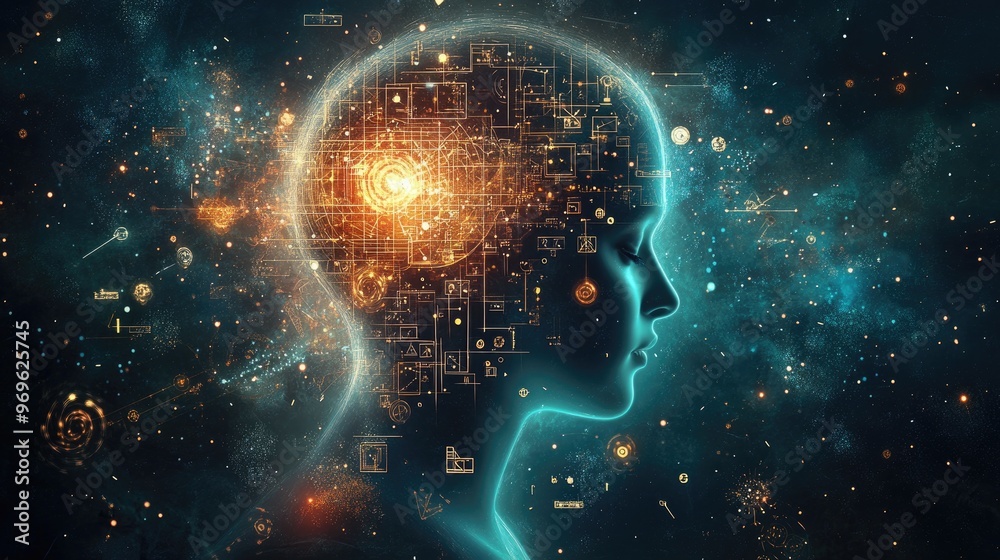 Dynamic flow of math symbols, including pi and square roots, emerging ...