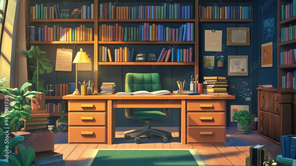 Depict a perfectly organized workspace or personal area, showcasing ...