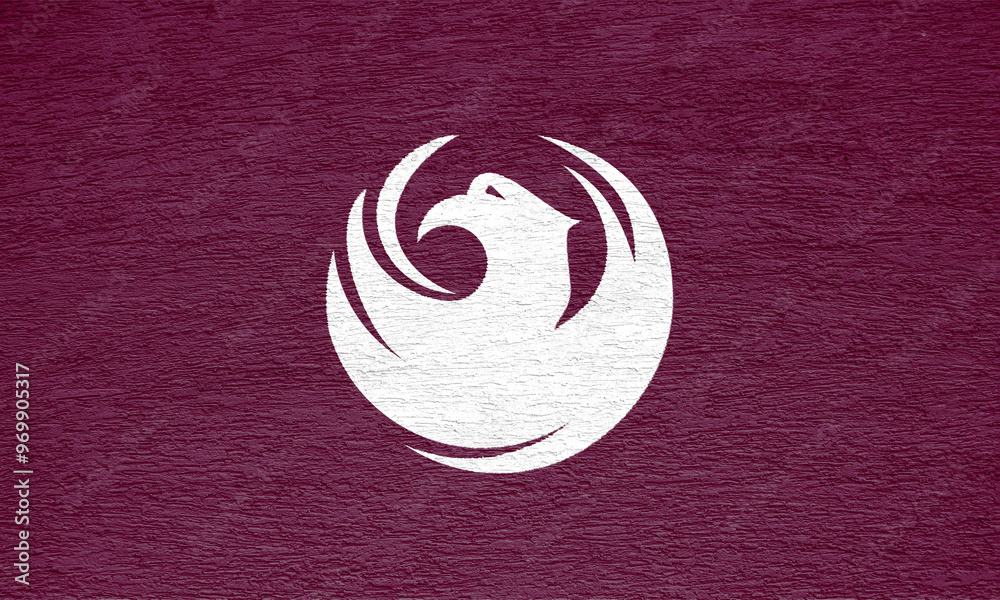 Flag of the city of Phoenix, capital of Arizona, USA, on a textured ...