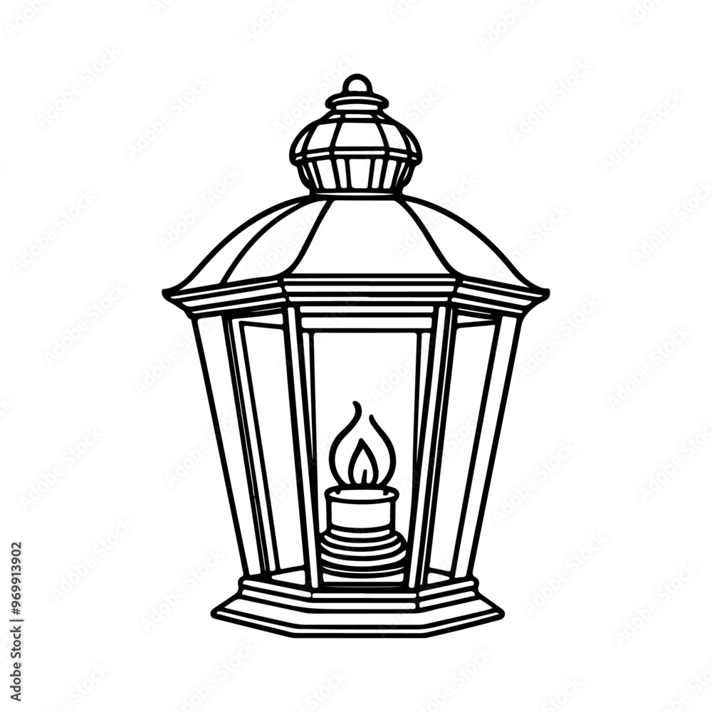 European Lantern Silhouette Icon - Transparent Background Clipart ...