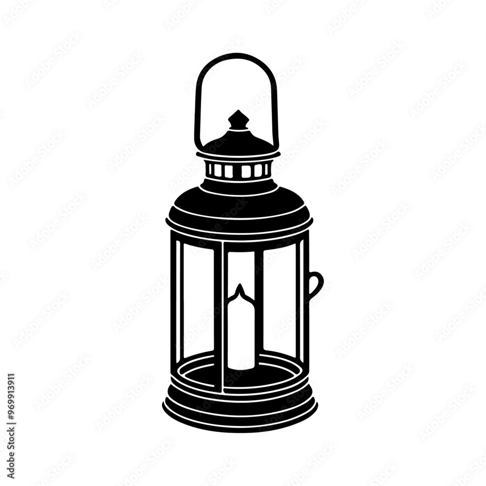 European Lantern Silhouette Icon - Transparent Background Clipart ...