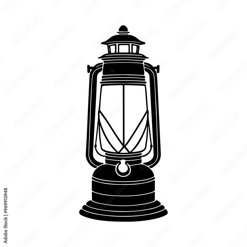 European Lantern Silhouette Icon - Transparent Background Clipart ...