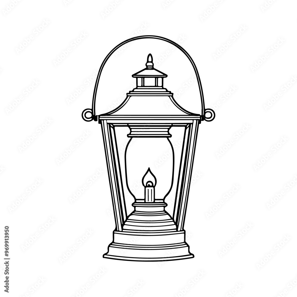 European Lantern Silhouette Icon - Transparent Background Clipart ...