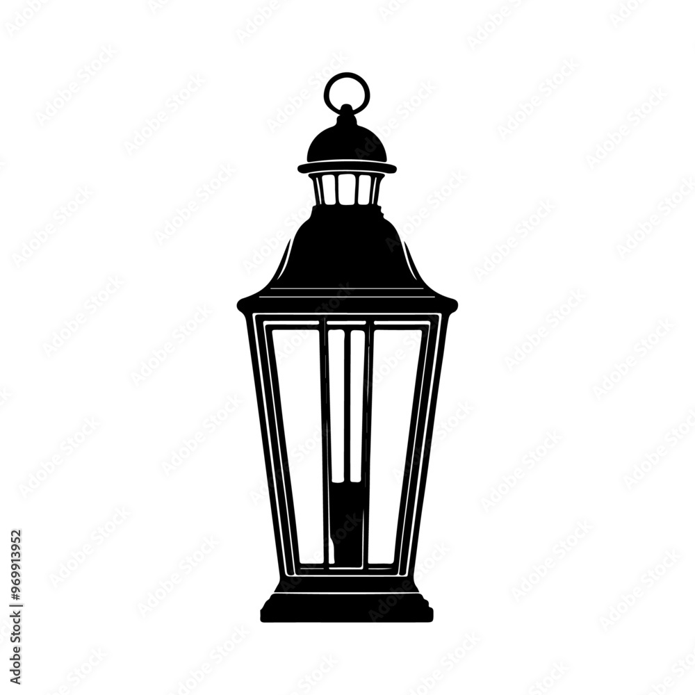 European Lantern Silhouette Icon - Transparent Background Clipart ...