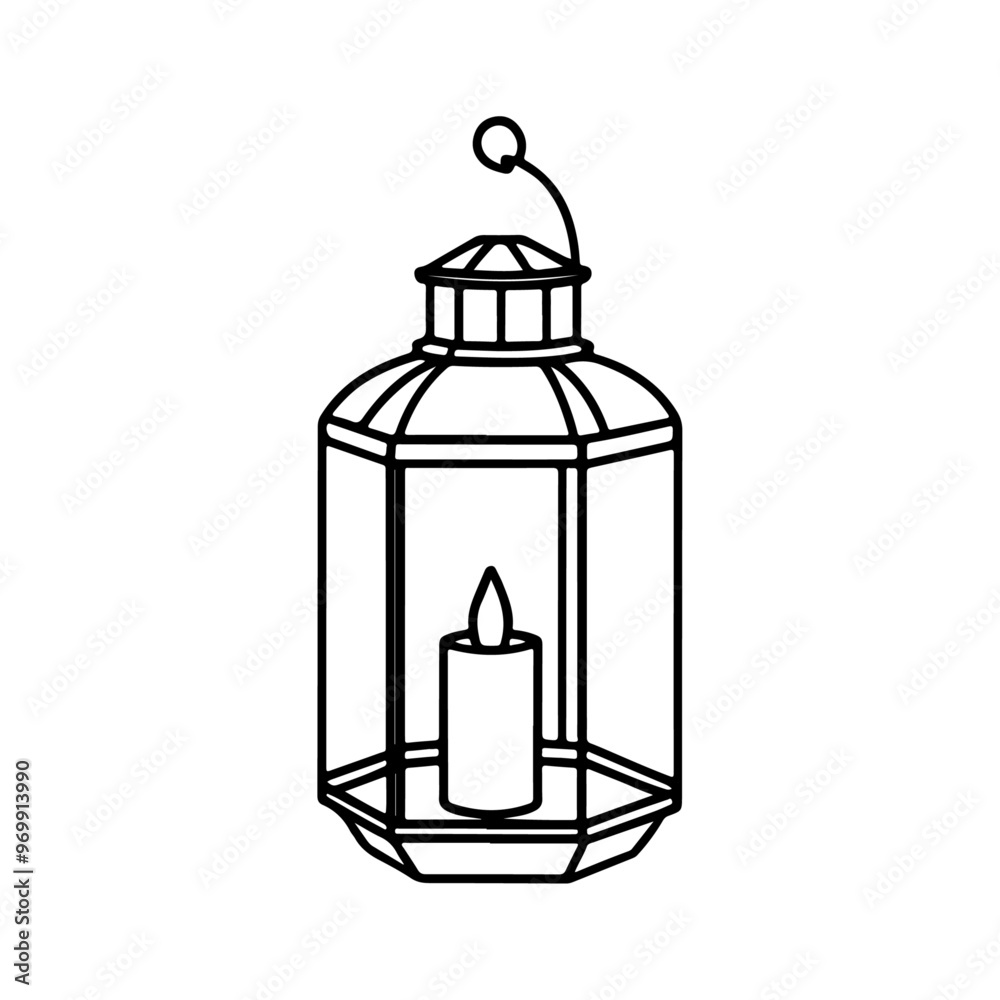 European Lantern Silhouette Icon - Transparent Background Clipart ...
