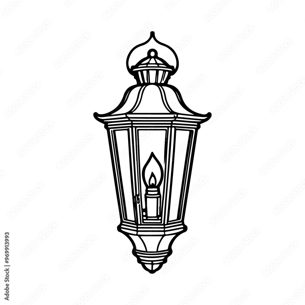 European Lantern Silhouette Icon - Transparent Background Clipart ...