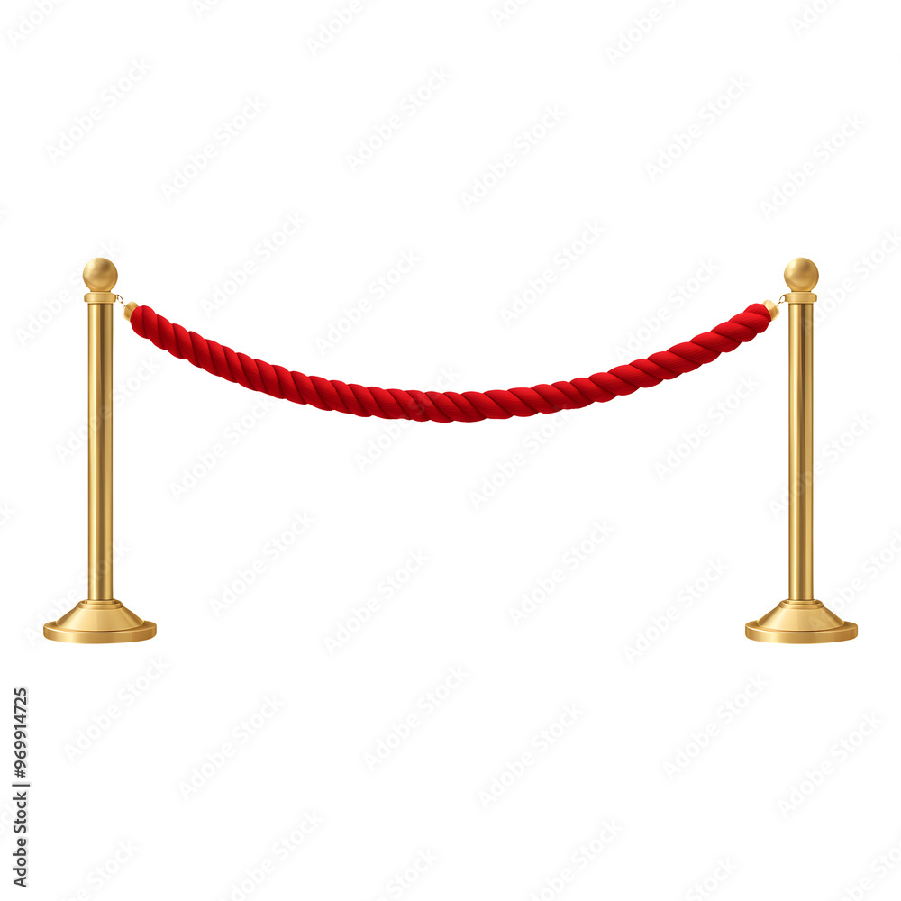 Luxurious Red Velvet Rope PNG Cutout, Isolated on Transparent ...