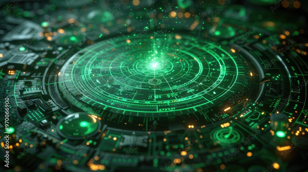 Radar display in black and green color. Stop the war campaign. Radar ...