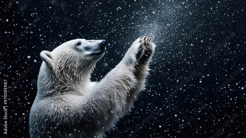 Ilustração do Stock A polar bear dressed as an ice wizard, casting ...
