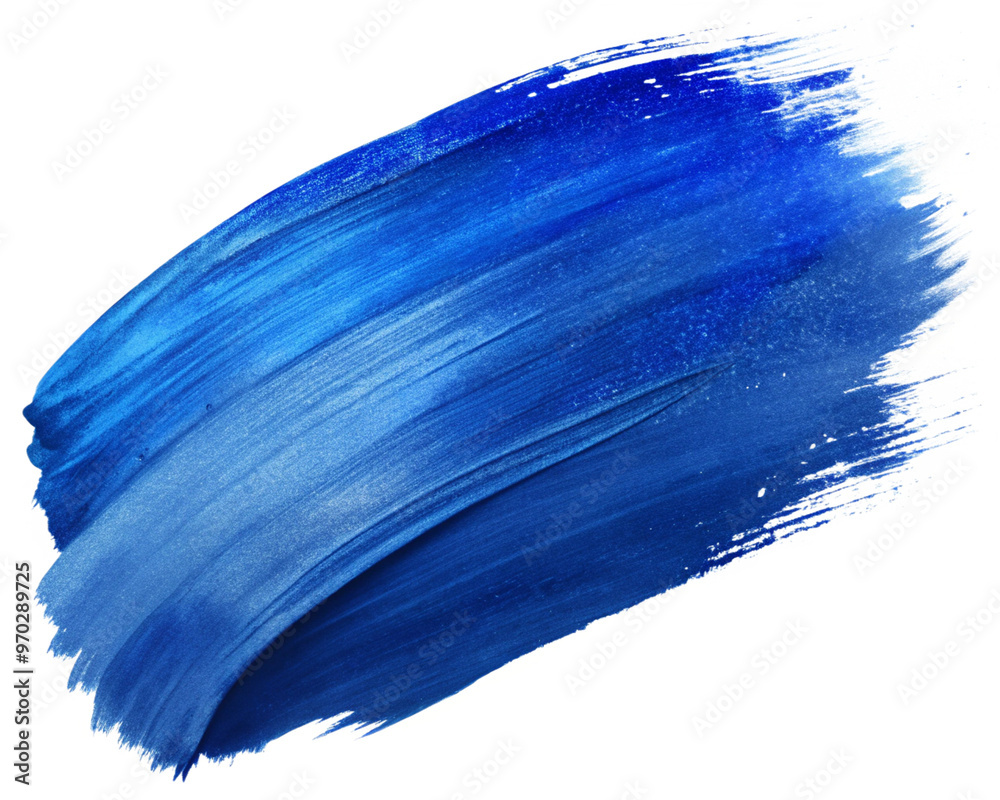 Textured Blue Paint Brush Stroke on Transparent Background - Ideal for ...