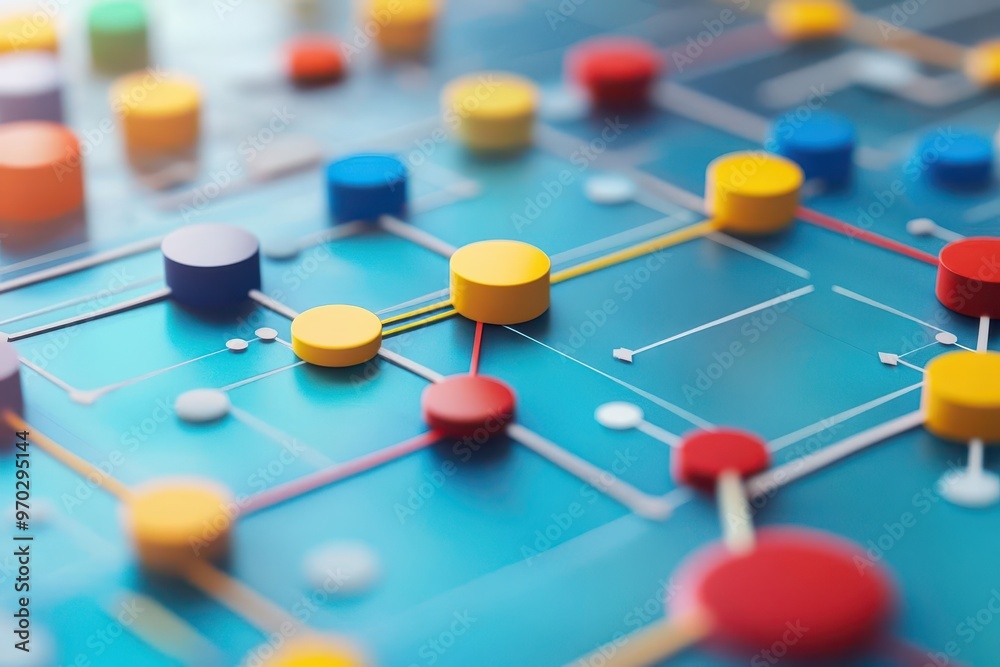 Business plan with a flowchart and key performance indicators ...
