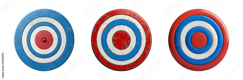 Three Colorful Targets with Concentric Circles in a Row Transparent ...