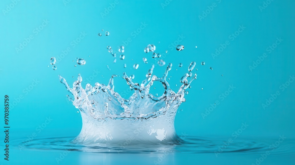 Burst of water exploding from a surface in a dynamic splash, Water ...